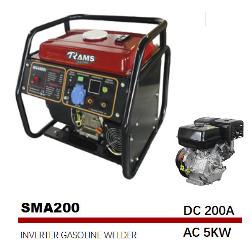 AC 5 kw 200A Portable Petrol Engine Driven Welders 420cc Hand Start ...