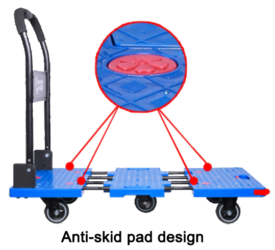 Retractable 6 Castor Foldable Platform Cart Trolley Hand Pushing 400KG ...