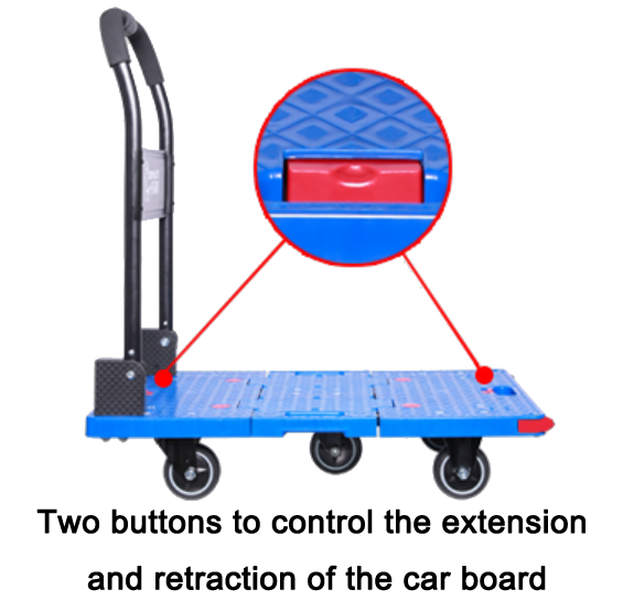 Retractable 6 Castor Foldable Platform Cart Trolley Hand Pushing 400KG ...