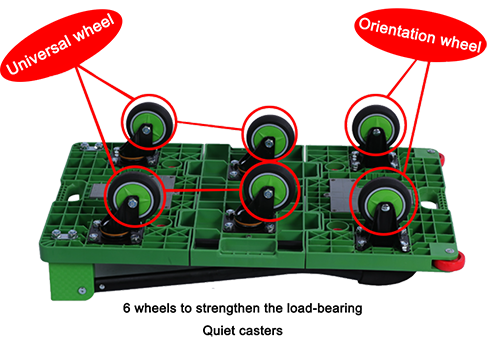 Retractable 6 Castor Foldable Platform Cart Trolley Hand Pushing 400KG ...